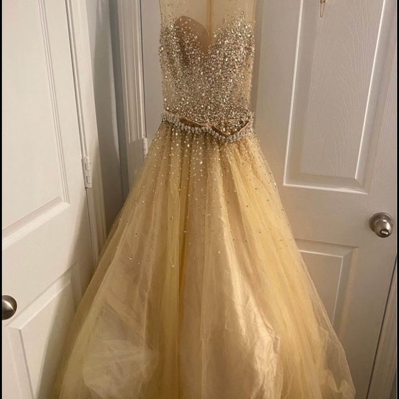 Dresses | Formal Dress Beige Dress Prom Ballroom Gown Size 2 Small ...